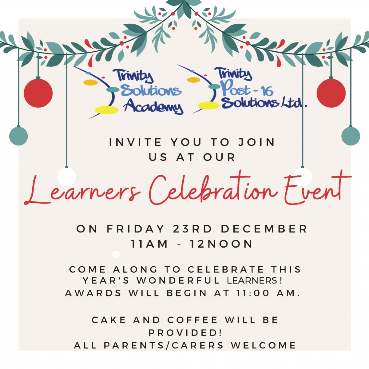 Trinity Solutions Academy - Learner Celebration Event